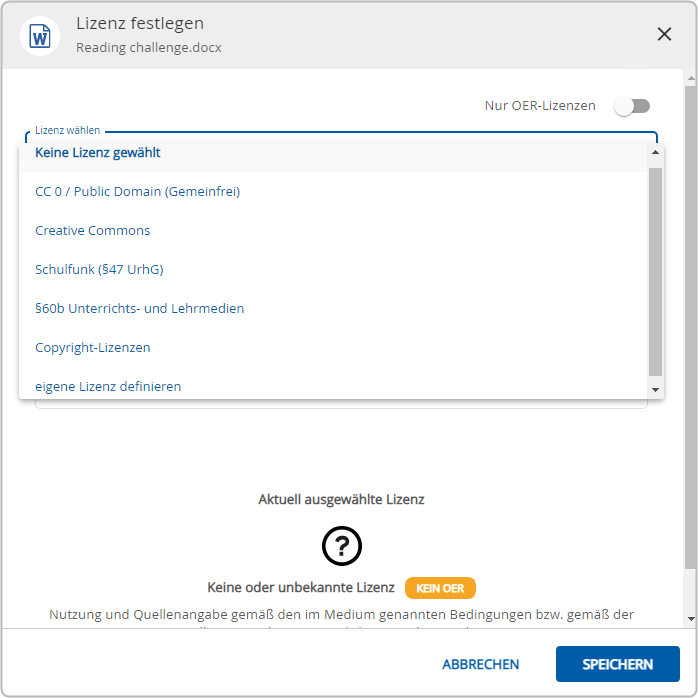 Clouddateimanager (CDM): Lizenz verwalten | Netzwerk-Moodle
